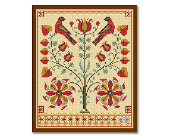 Fraktur Design Patterns David Ellinger | Fraktur Of A Floral Tree With