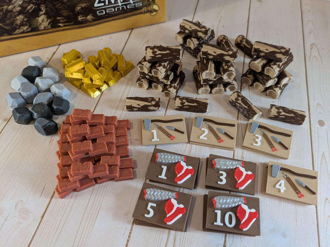 Stone Age Deluxe Resource Token Set | 3D Printed Board Game Upgrade # ...
