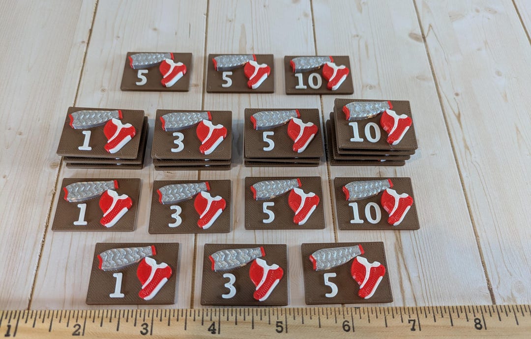 Charcuterie Food Tokens – Meat & Fish Resource 3D Printed Tiles for ...