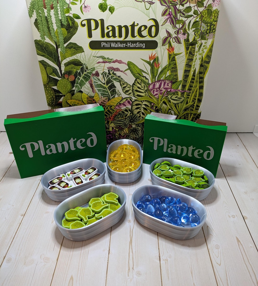 Planted Board Game Organizer: 3D Printed Token Troughs & Covered Card ...