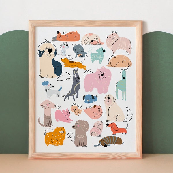 Dog Breeds Poster - Etsy