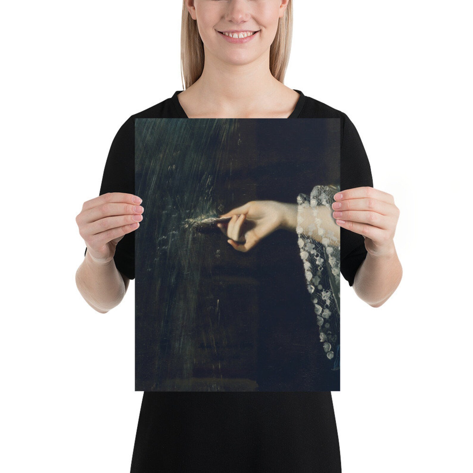 Moody Victorian Woman Hand Art Print - Dark Aesthetic Decor, Baroque ...