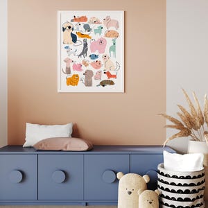Super Cute Dog Breed Poster for Dog Lovers in Pastel Colors, Multiple ...