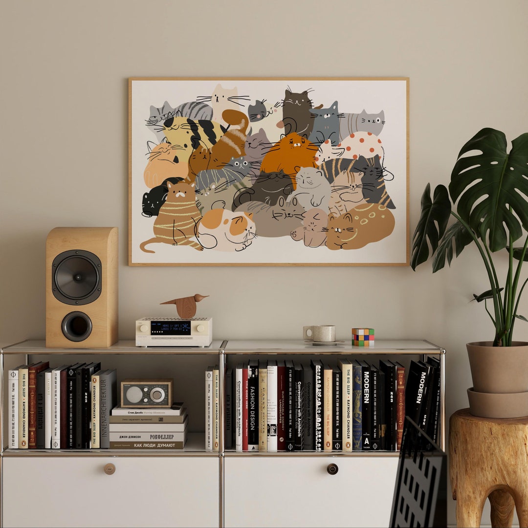 Super Cute Cat Breeds Illustration Poster : Versatile Nursery or Kids ...