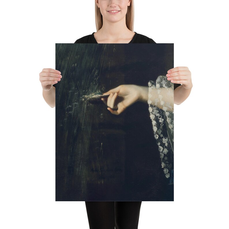 Moody Victorian Woman Hand Art Print Dark Aesthetic Decor - Etsy
