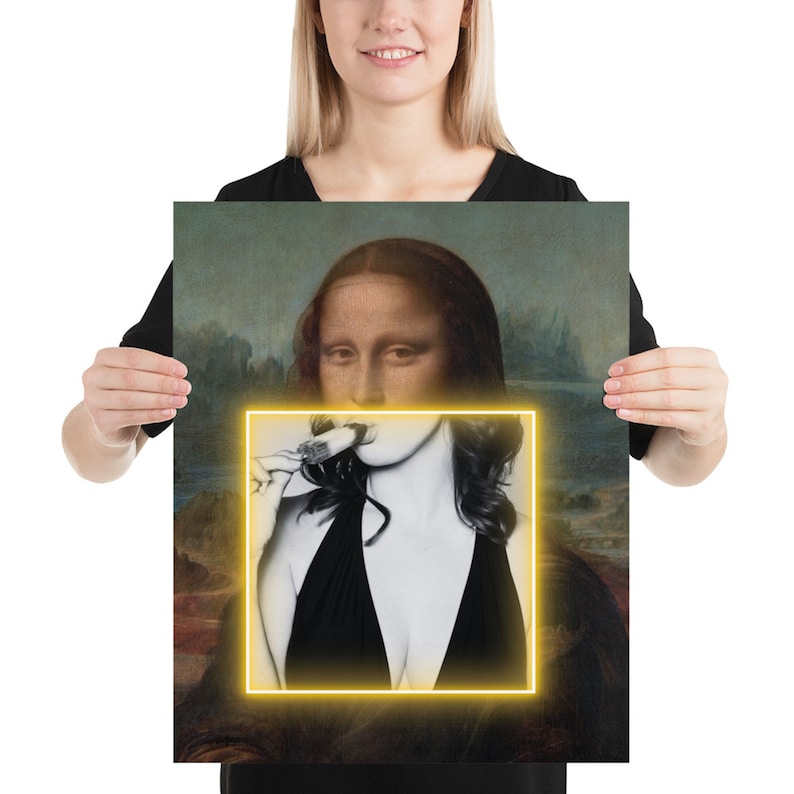 Mona Lisa Reproduction Wall Art Da Vinci Poster Neon Altered - Etsy