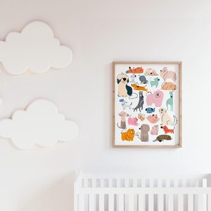 Super Cute Dog Breed Poster for Dog Lovers in Pastel Colors, Multiple ...