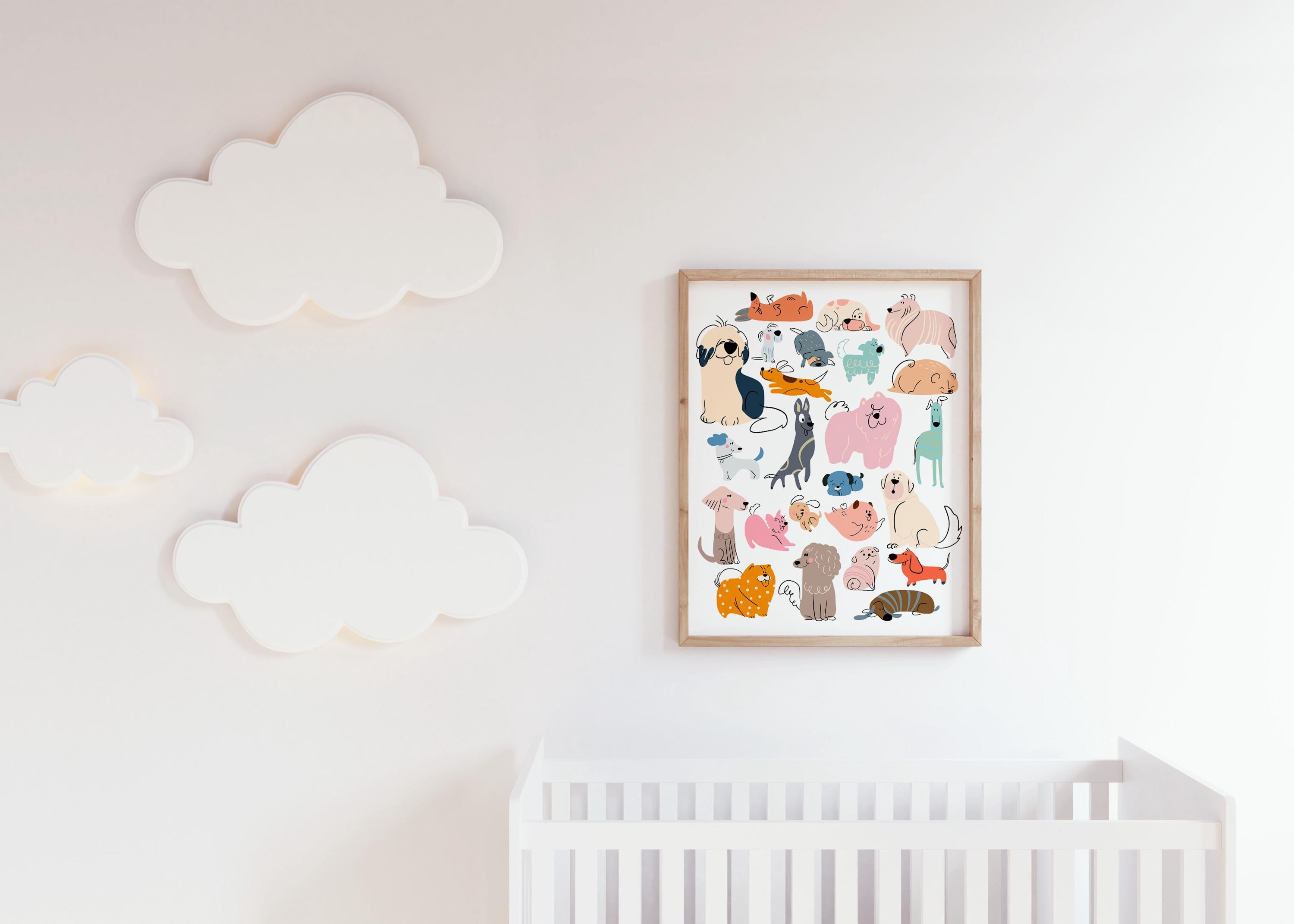 Super Cute Dog Breed Poster for Dog Lovers in Pastel Colors, Multiple ...