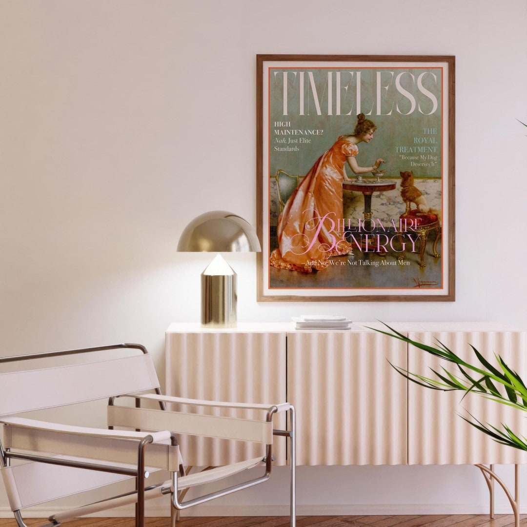 Timeless Vintage Inspired Magazine Cover Print : Modern Romantic Rococo ...