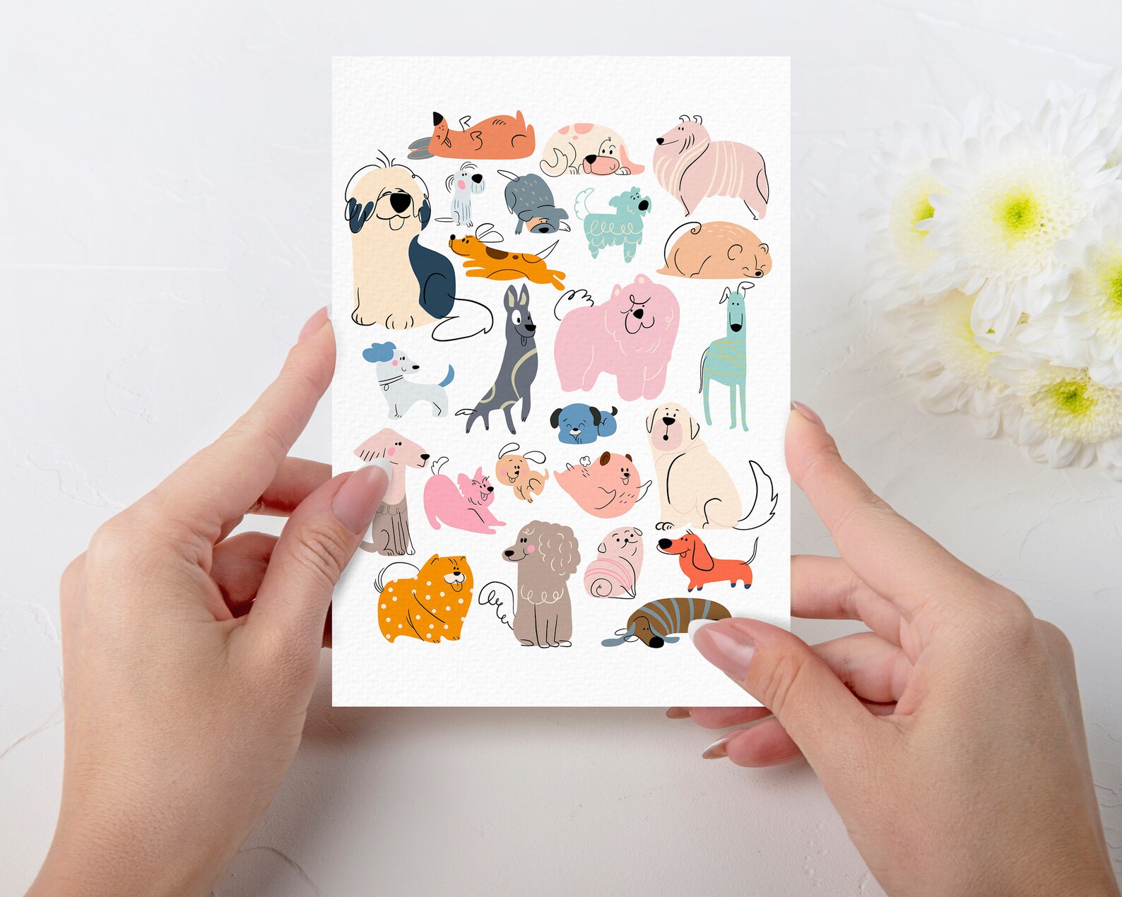 Super Cute Dog Breed Poster for Dog Lovers in Pastel Colors - Etsy