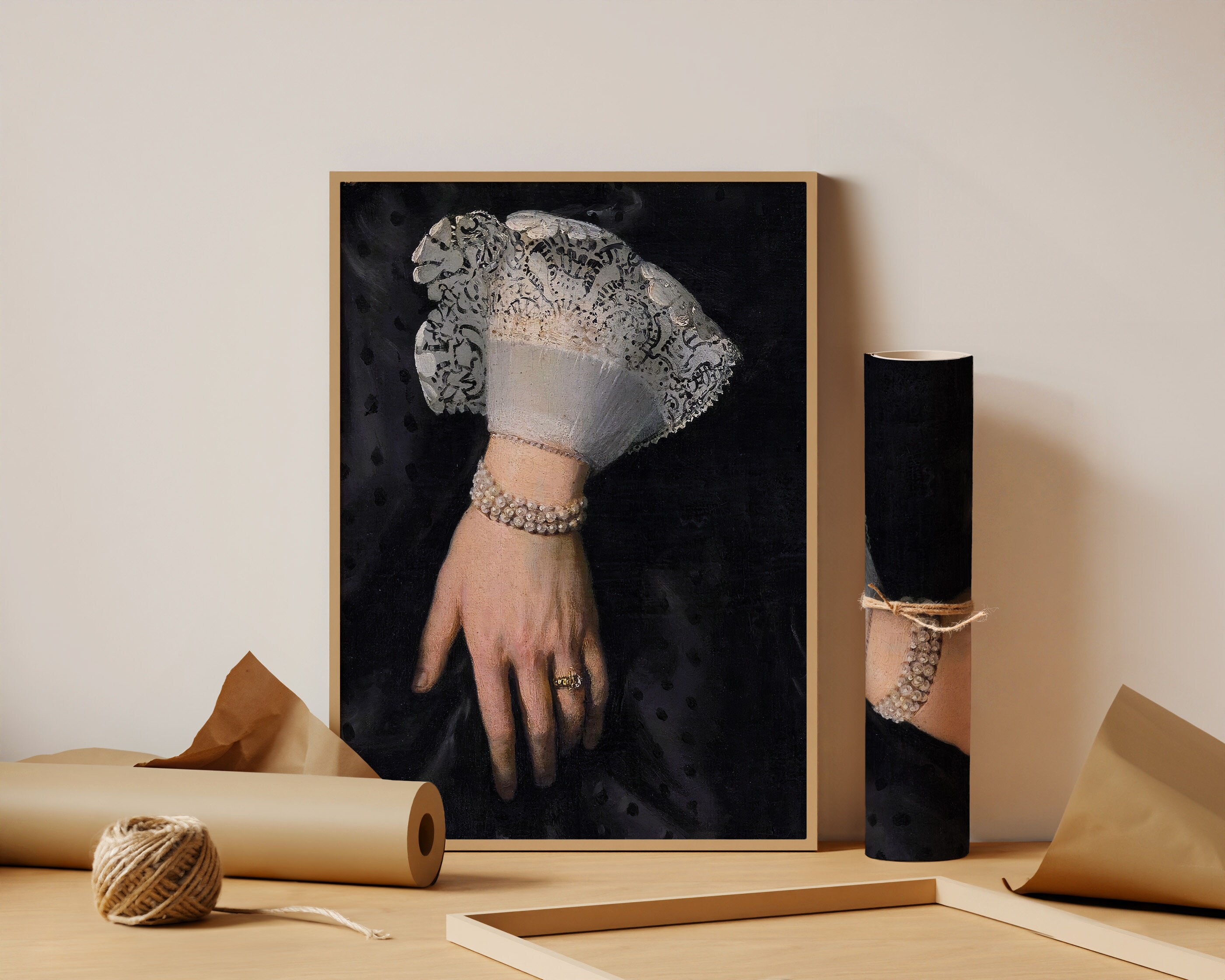 Detail Hand and Frilled Cuff- Dark Academia Pre-raphaelite Baroque Wall ...