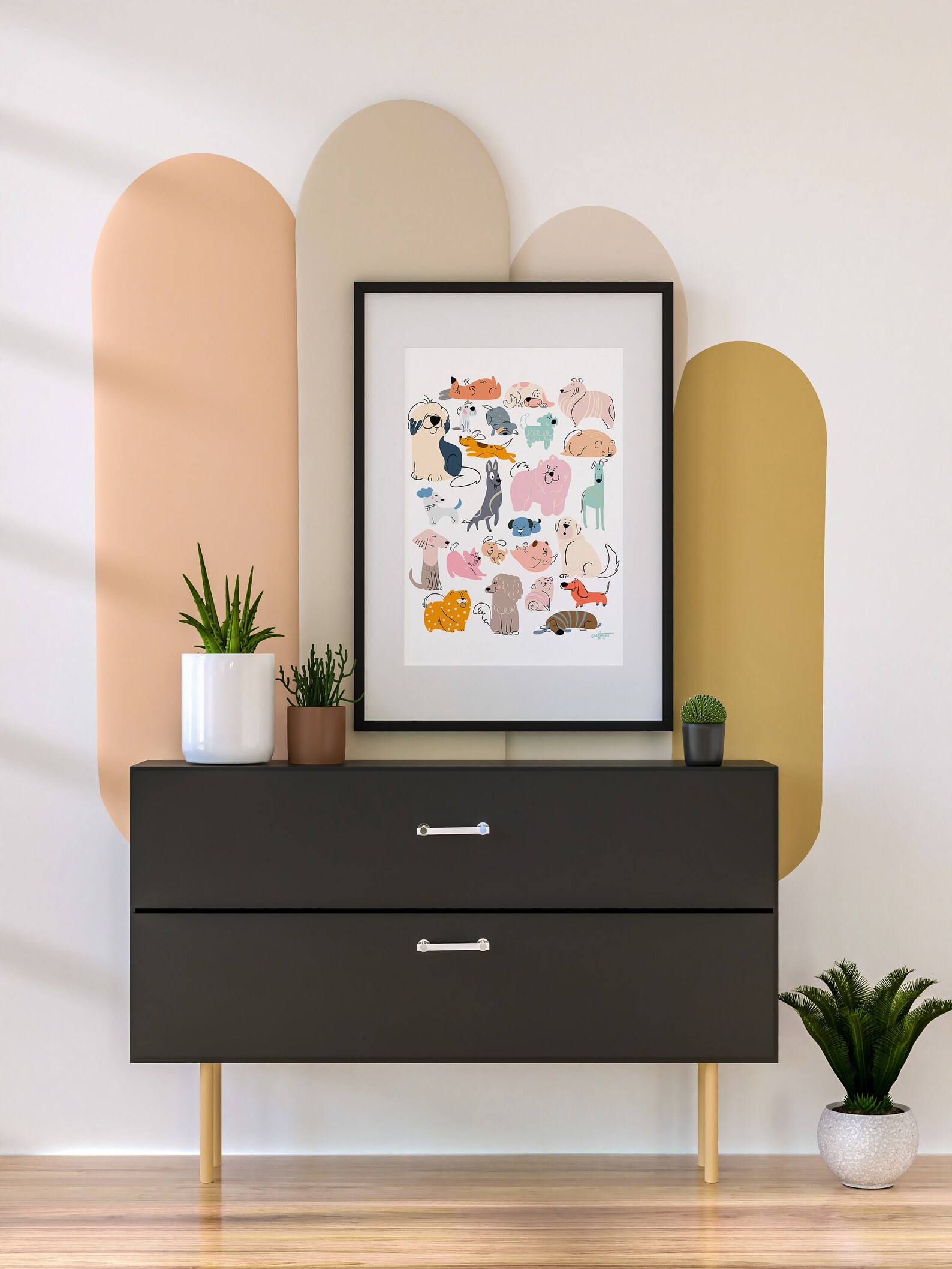 Super Cute Dog Breed Poster for Dog Lovers in Pastel Colors - Etsy