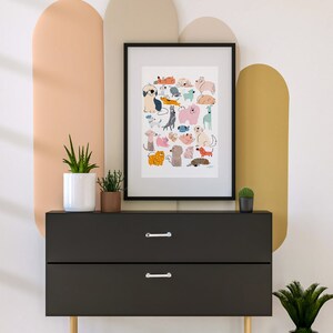 Super Cute Dog Breed Poster for Dog Lovers in Pastel Colors, Multiple ...