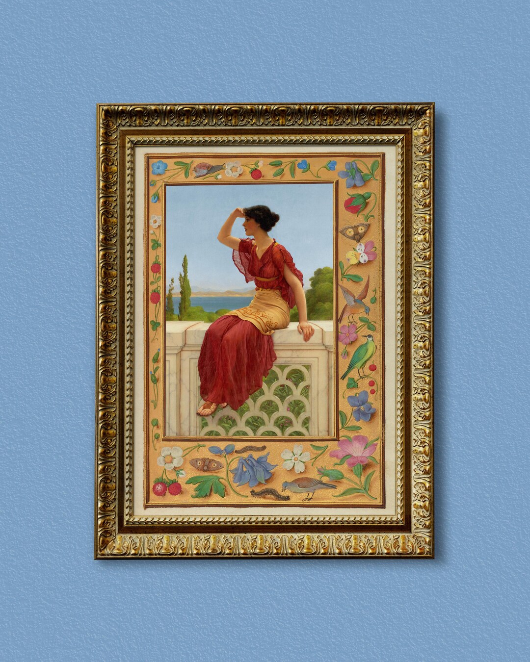 Renaissance Beauty in Ornate Vintage Flower Border : Glamorous ...