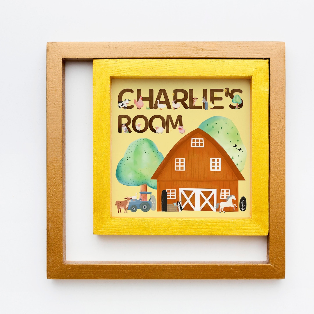Personalized Farm Themed Name Illustration Print : Super Cute Room ...