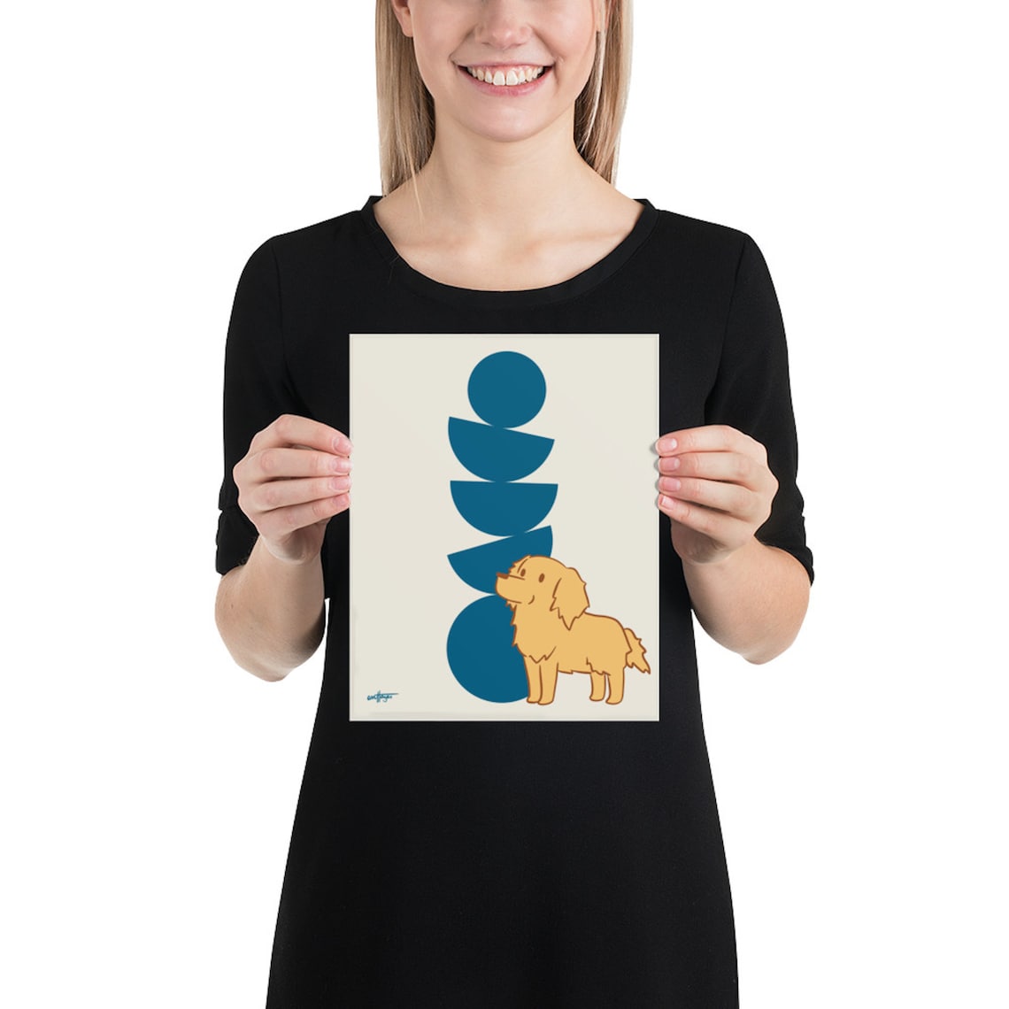 Mid Century Modern Golden Retriever Stack Set of 3 - Etsy