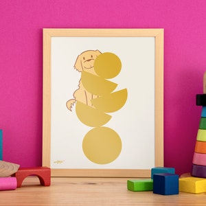 Mid Century Modern Golden Retriever Stack, Choose Individually or Whole ...