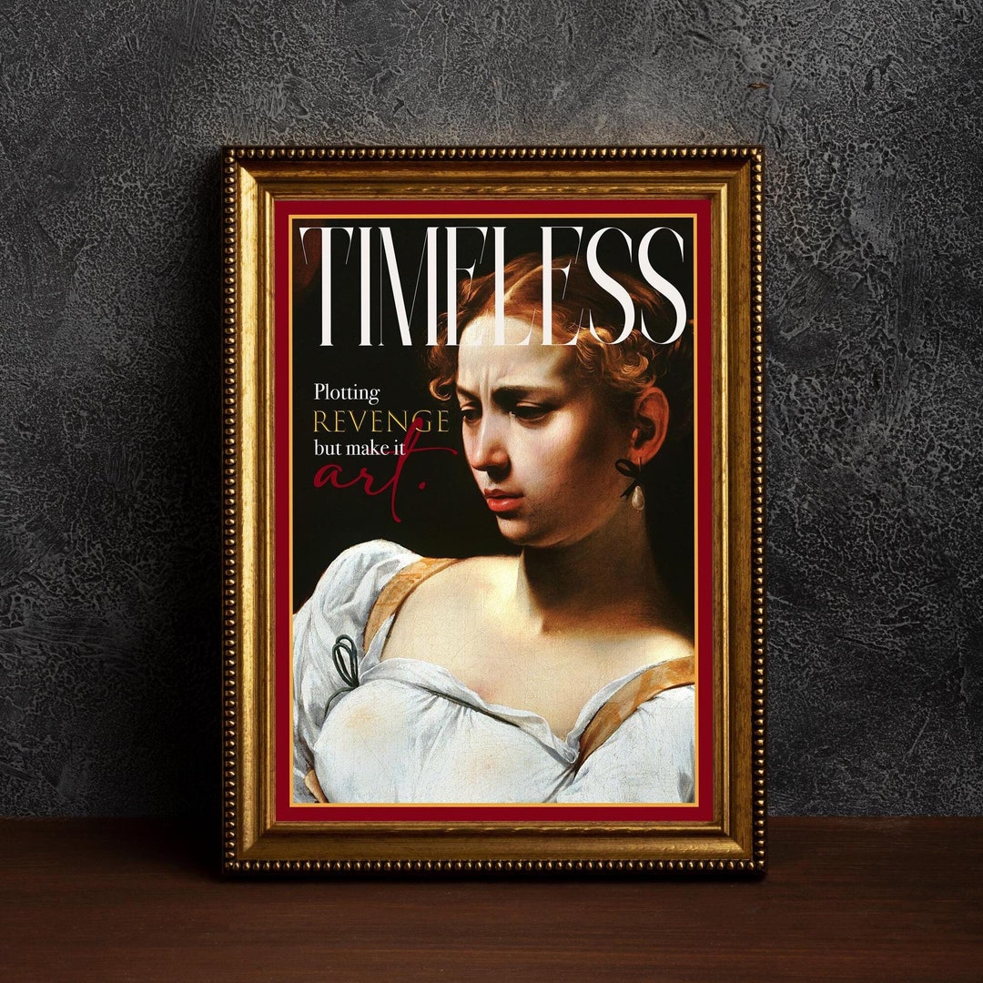 Caravaggio Woman on Magazine Style Cover Print : Modern Dark and Moody ...