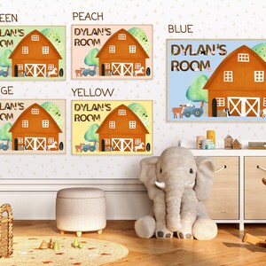 Personalized Farm Themed Name Illustration Print : Super Cute Room ...