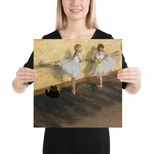 Edgar Degas Ballerinas Cat Print, Degas Cat Poster, Ballerina Wall Art ...