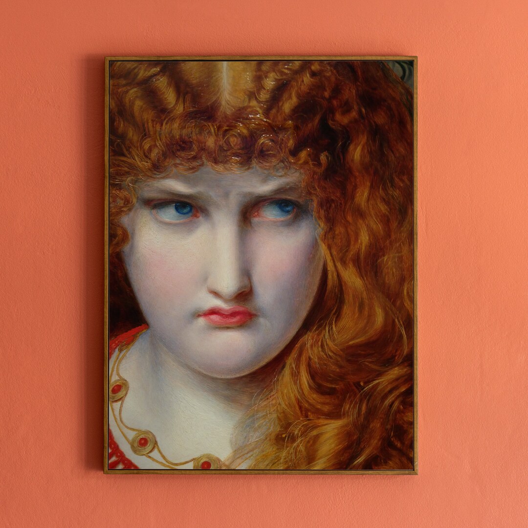 Moody Victorian Woman in Red : Brooding Aesthetic Decor, Baroque Wall ...