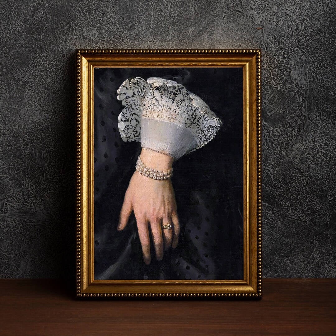 Detail Hand and Frilled Cuff- Dark Academia Pre-raphaelite Baroque Wall ...