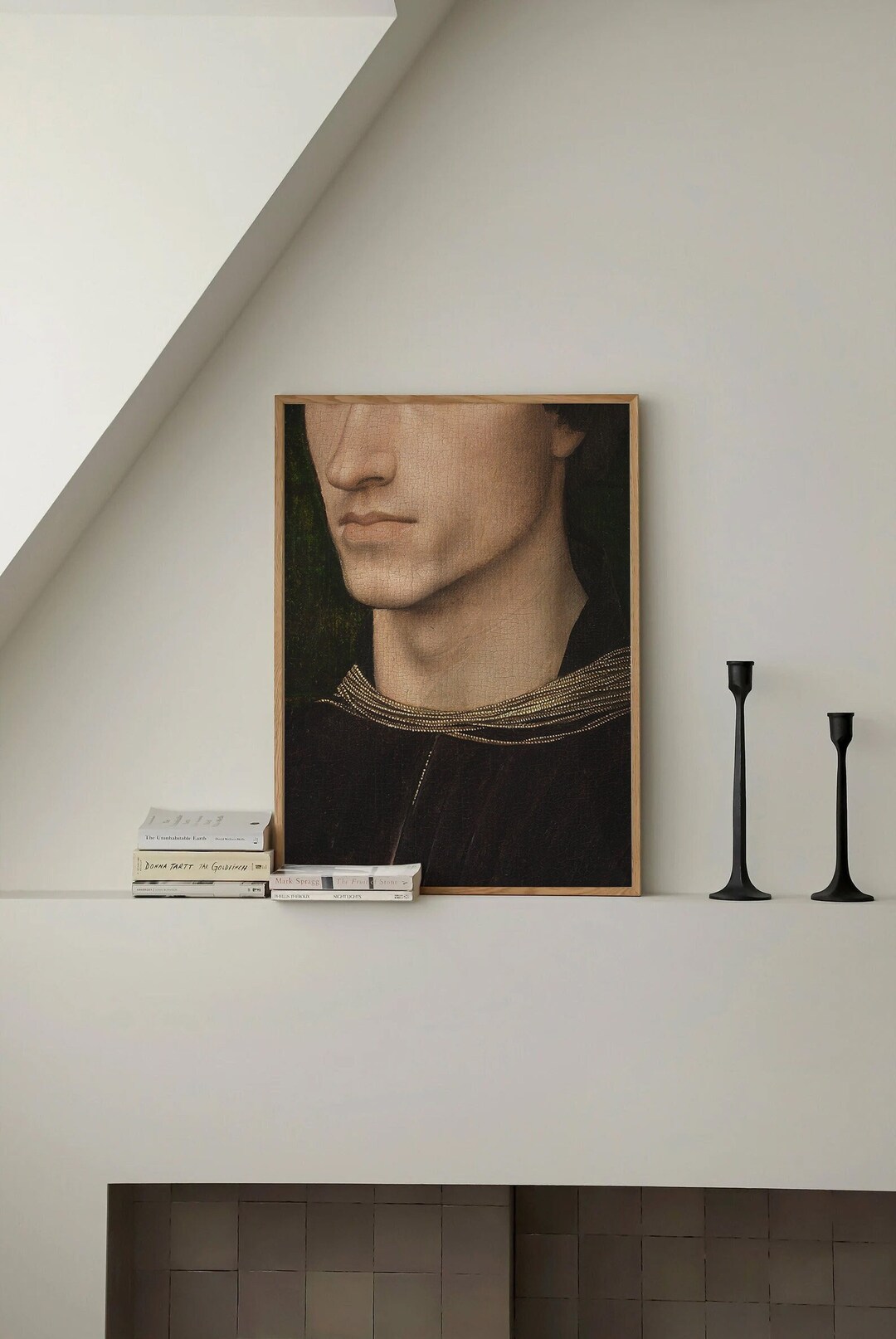 Detail of Handsome Man's Face - Pre-raphaelite Dark Aesthetic Decor ...