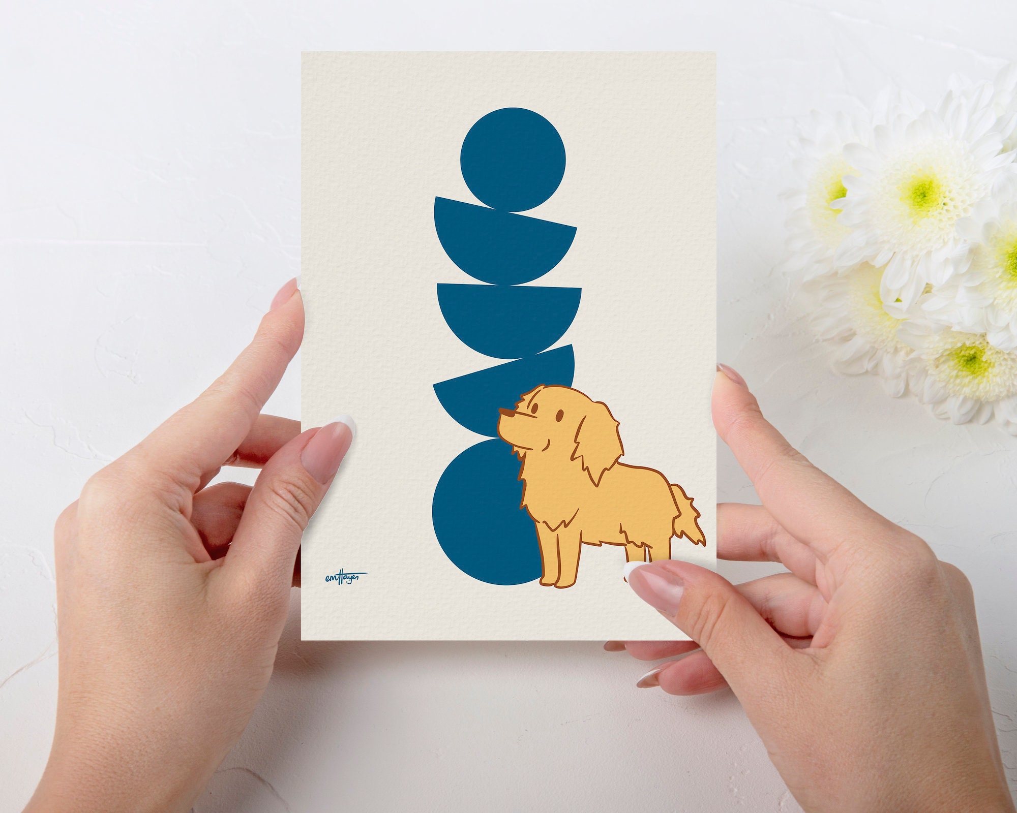 Mid Century Modern Golden Retriever Stack Set of 3 - Etsy