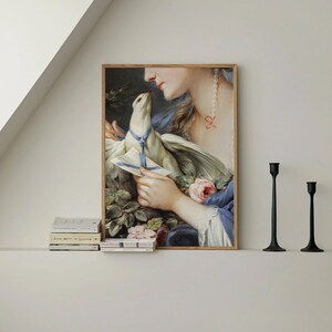 Detail of Woman With Dove - Romantic Pre-raphaelite Wall Art, Baroque ...