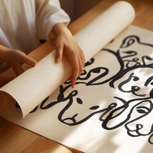 Abstract Dog Breeds Illustration: Black and White Minimalistic ...