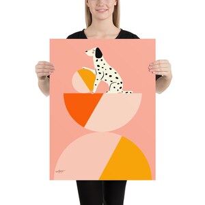 Minimalistic Dalmatian Print, Midcentury Modern Wall Art With Cute Semi ...