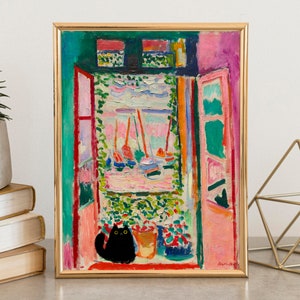 Henri Matisse's the Window With Cute Black Cat Twist, A Whimsical Touch ...