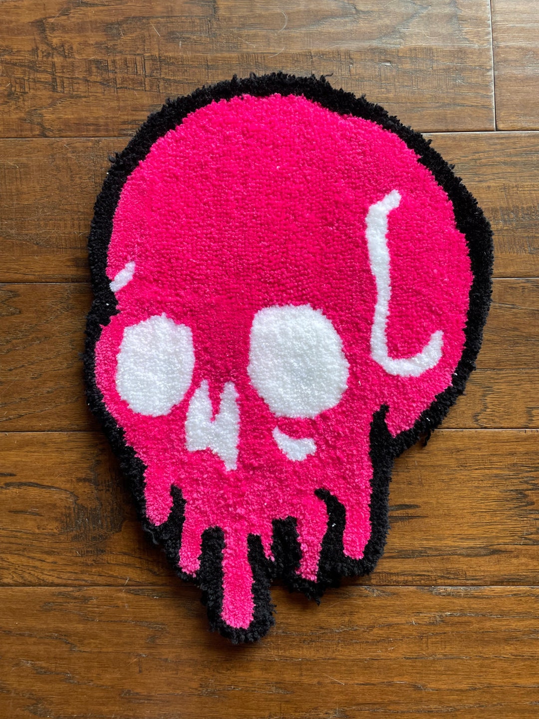 Pink Skull Drip Rug - Etsy