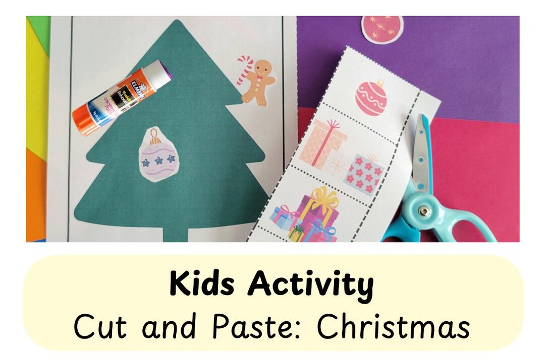 Cut and Paste L Kids Scissors Activity L Worksheet L Christmas Activity ...