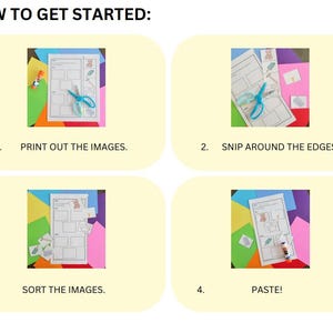 Cut and Paste L Kids Scissors Activity L Worksheet L Sorting - Etsy
