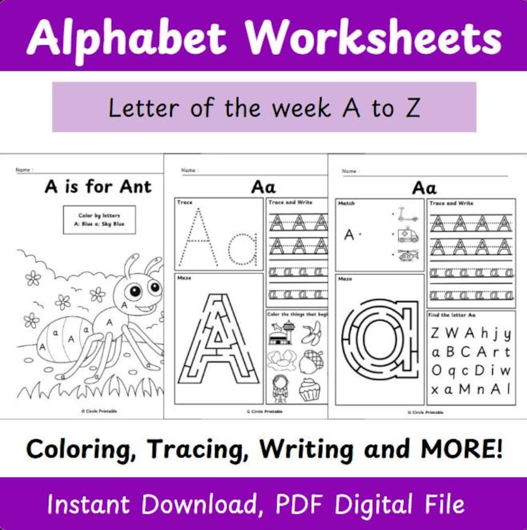 Worksheets for Kids L Alphabet Worksheets L Letter Worksheet L Learn ...