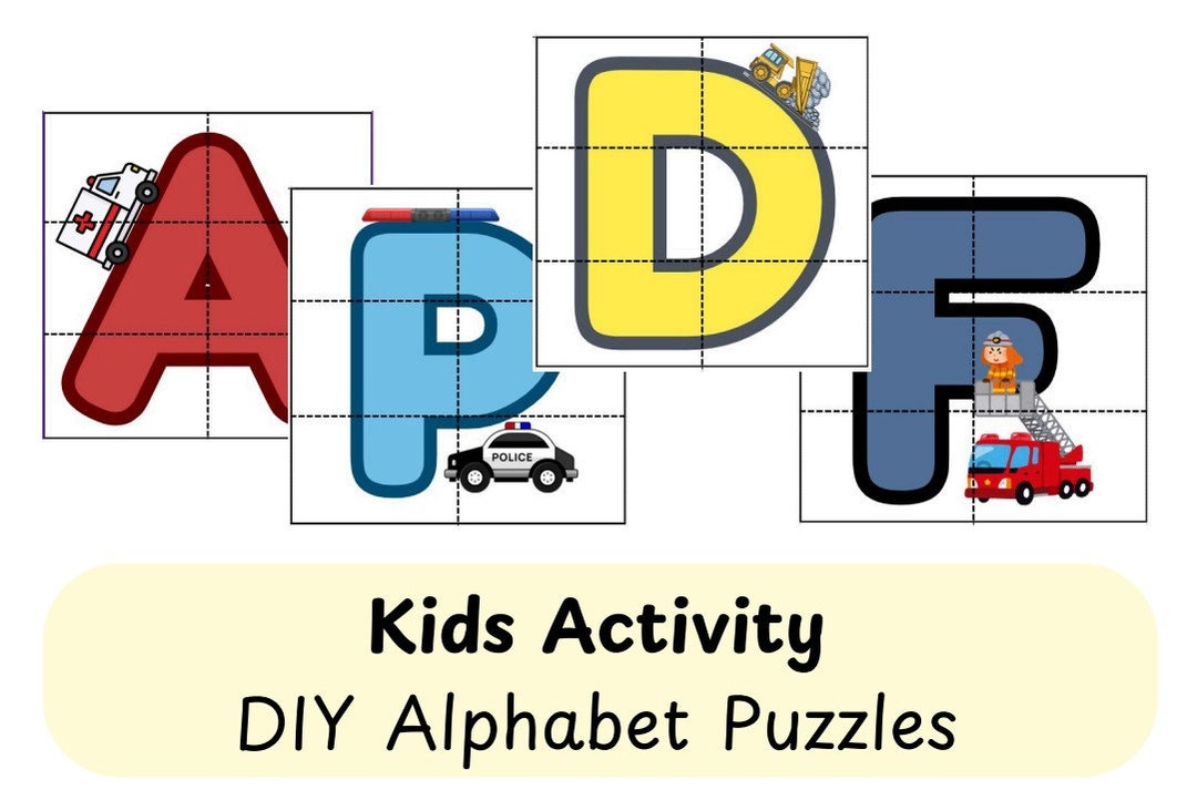 DIY Alphabet Puzzle Printable L Preschool Puzzle L Toddler Puzzle L ...