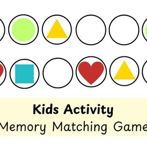 Memory Matching Game L Printable L Worksheets for Preschool - Etsy