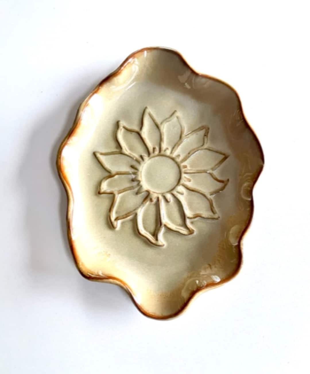 Sunflower Tray - Handmade Stoneware - 9.5 in X 7.25 in X 1 in Tall - Etsy