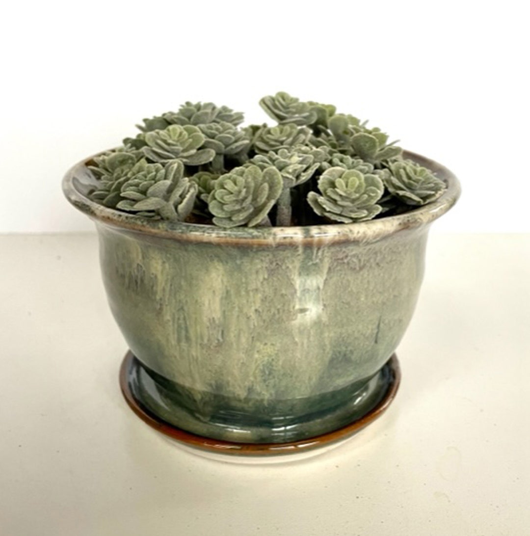 Planter - Handmade Stoneware - Wheel Thrown - Outdoor or Indoors - One ...