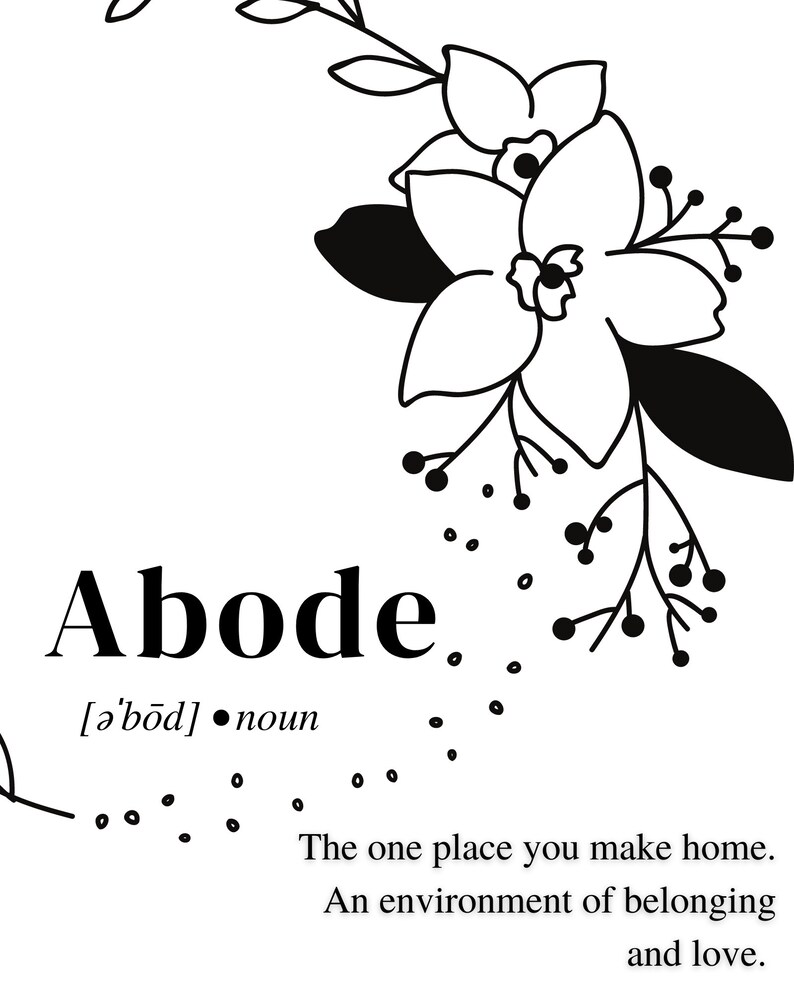 Abode Definition Print - Etsy