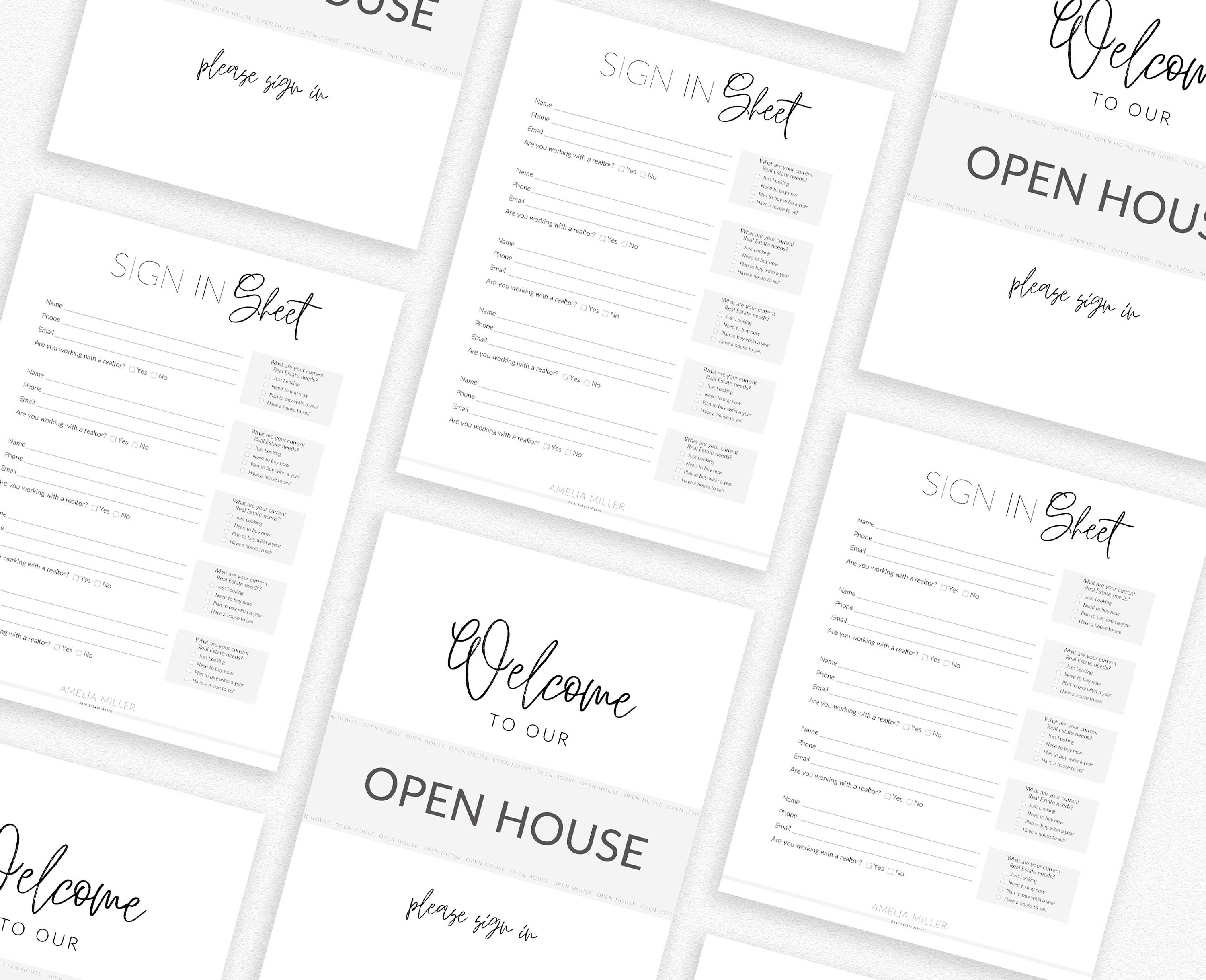 Open House Printable Sign in Sheet, Editable Canva Design, Real Estate ...