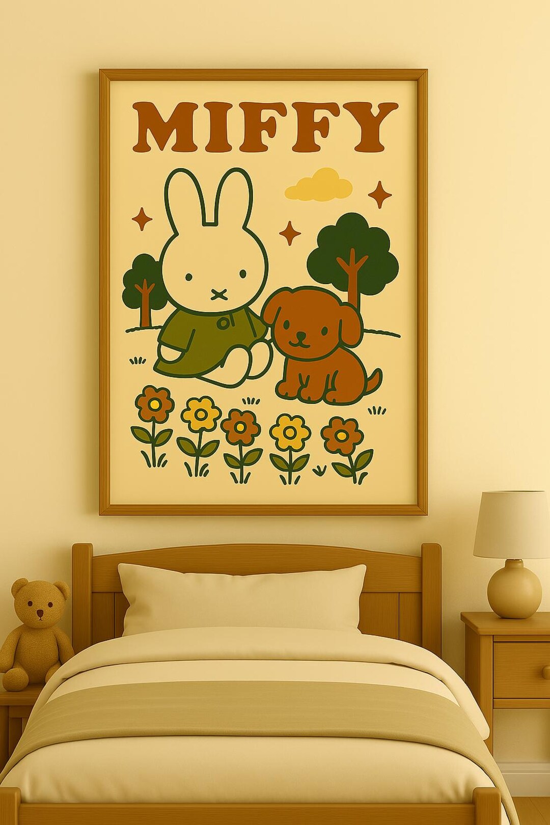 Printable Miffy Art – Retro Bunny Wall Decor | Instant Download File - Etsy