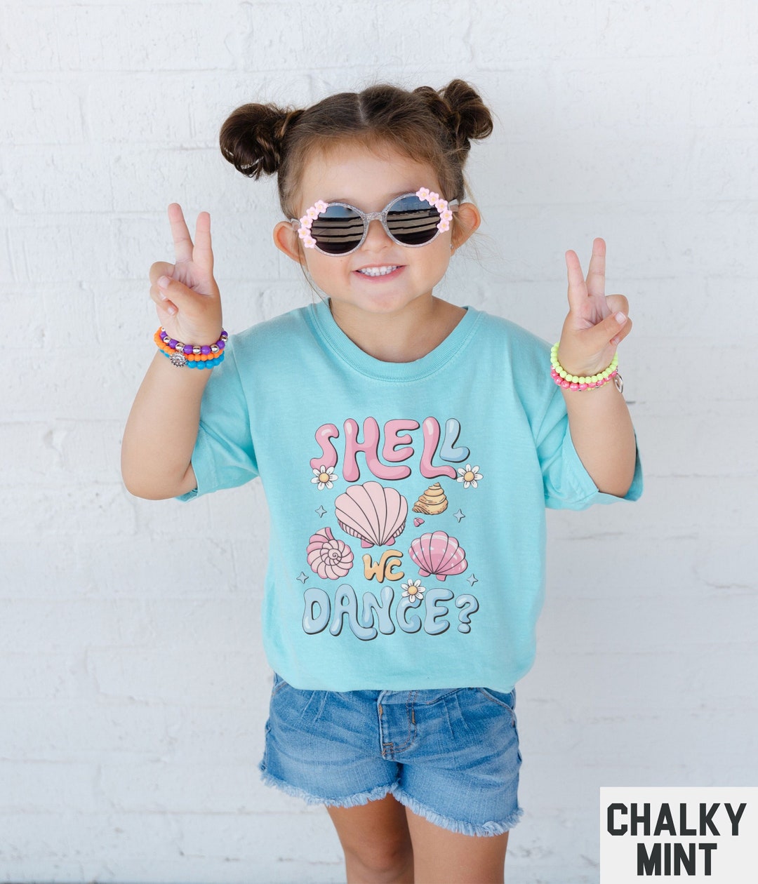 Kids Summer Shirt, Trendy Shell We Dance Pool Shirt, Girls Boho ...