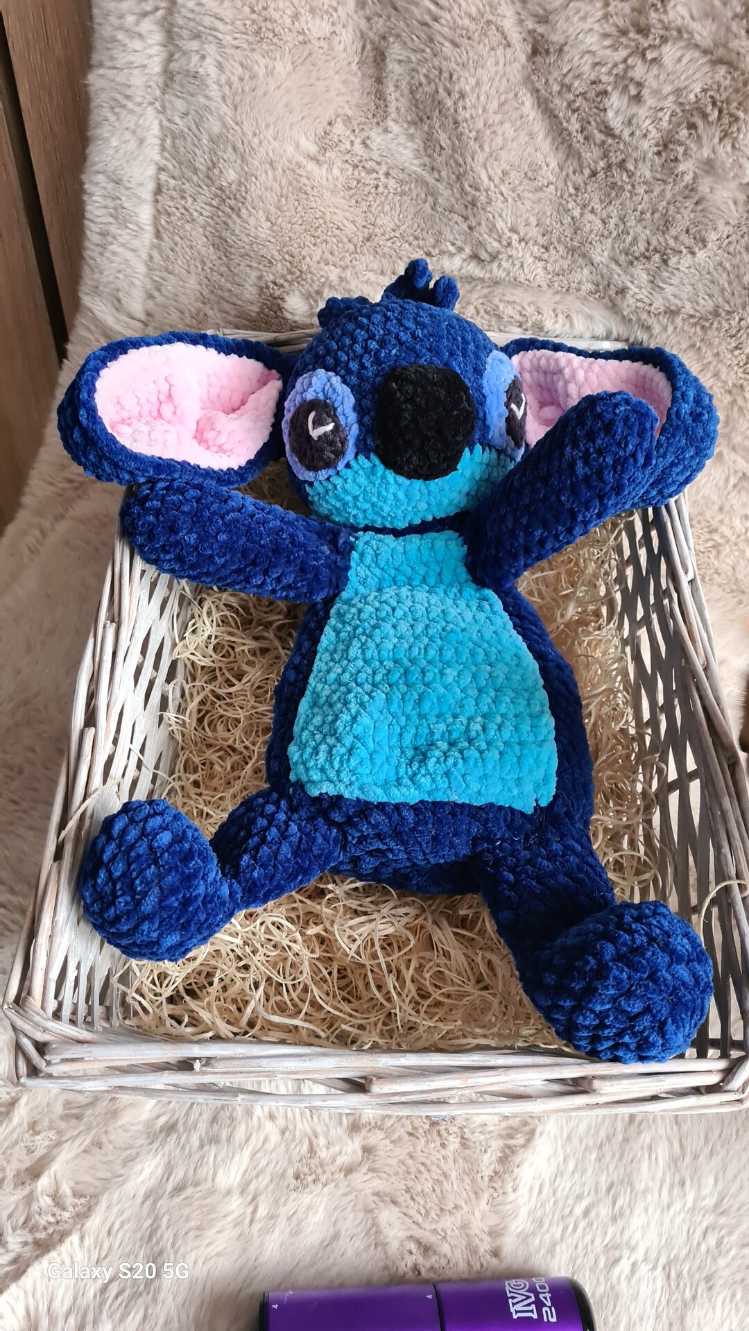 Snuggler Crochet Cartoon Character Blue Stitch. - Etsy