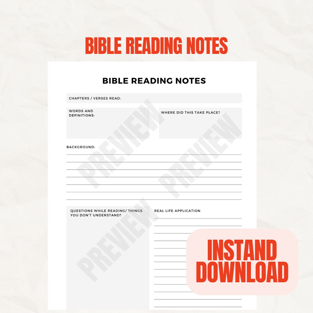 Digital Sermon Note Template Printable Sermon Note Journal Sermon Note ...
