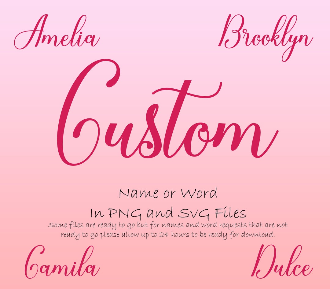 Custom Name Word PNG SVG Files Digital Download Ackerly Font - Etsy