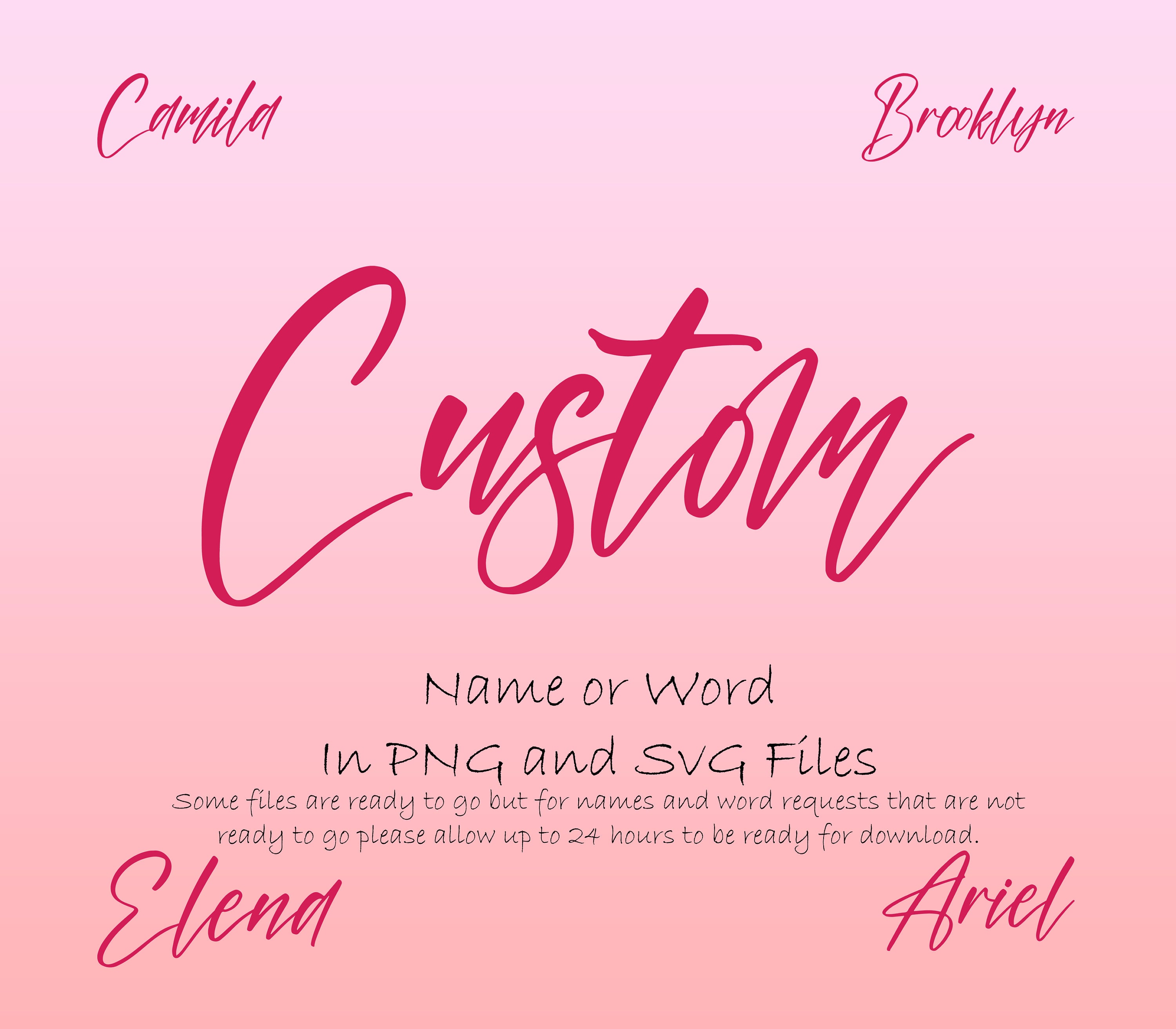 Custom Name Word PNG SVG Files Digital Download Abessom Font Used - Etsy