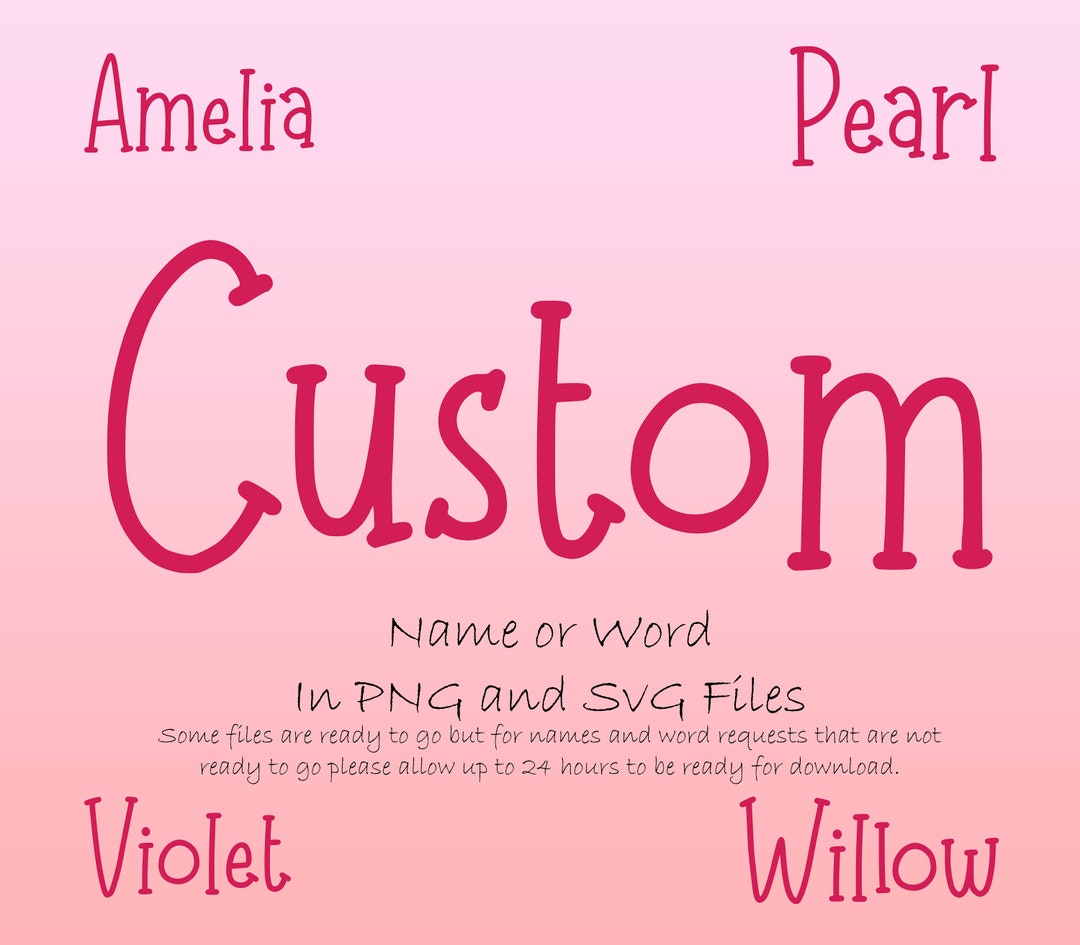 Custom Name Word PNG SVG Files Digital Download Adelaide Font - Etsy