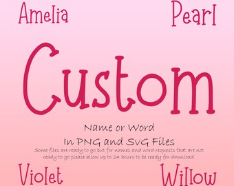 Custom Name Word PNG SVG Files Digital Download Acoustica Font - Etsy